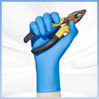 China Disposable 9 Inch Blue Synthetic Nitrile Gloves Antistatic Medical Exam Gloves 100pcs for sale