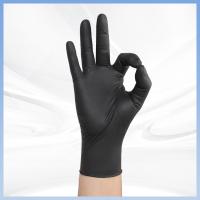 China Powder Free Latex Free Nitrile Safety Gloves 9 Inch Food Processing Disposable Black for sale