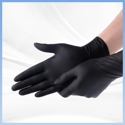 China Black Disposable Nitrile Gloves 9 Inch for Healthcare Laboratory ASTM for sale