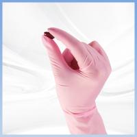 China Disposable Nitrile Gloves Food Safe Chemical Resistant 9 Inch Pink S M L XL for sale