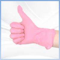China Pink Synthetic Nitrile Disposable Gloves 9 Inch for Dental Exam S M L XL for sale