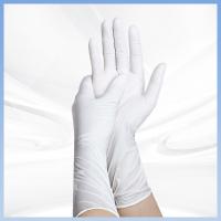 China White Disposable Synthetic Nitrile Gloves 9 Inch Non Toxic Hypoallergenic for sale