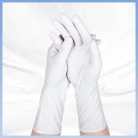 China White Disposable Synthetic Nitrile Gloves 9 Inch Non Toxic Hypoallergenic for sale