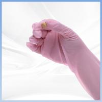 China Pink Synthetic Nitrile Disposable Gloves Antibacterial 12 Inch 100pcs for sale
