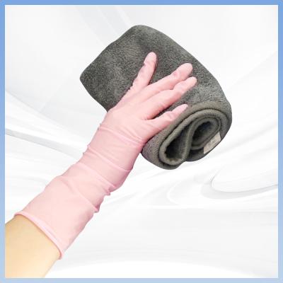 China Pink Synthetic Nitrile Disposable Gloves 12 Inch 100pcs Box S M L XL for sale