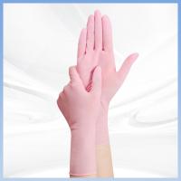 China Pink Disposable Synthetic Nitrile Gloves 12 Inch ASTM Certified Latex Free S M L XL for sale