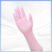 China 12 Inch Thick Pink Nitrile Disposable Gloves Chemical Resistant Lab Safety S M L XL 100pcs for sale
