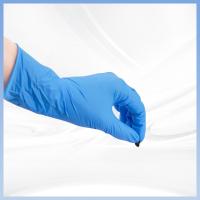 China Blue Synthetic Nitrile Gloves 12 Inch Thick Disposable Powder Free Antibacterial for sale