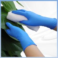 China Blue Synthetic Nitrile Gloves 12 Inch Thick Disposable Powder Free Antibacterial for sale