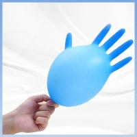 China Blue Synthetic Nitrile Gloves 12 Inch Thick Disposable Powder Free Antibacterial for sale