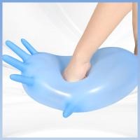 China Blue Disposable Synthetic Nitrile Gloves Latex Free Powder Free 12 Inch ASTM for sale