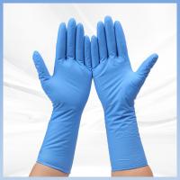 China Blue Disposable Synthetic Nitrile Gloves Latex Free Powder Free 12 Inch ASTM for sale