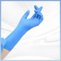 China Blue Disposable Synthetic Nitrile Gloves Latex Free Powder Free 12 Inch ASTM for sale