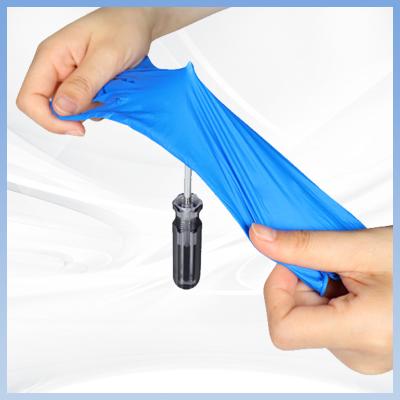 China Blue Disposable PVC Gloves Antibacterial Food Grade 100pcs Box S M L XL for sale