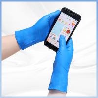 China Blue Disposable PVC Gloves Antibacterial Food Grade 100pcs Box S M L XL for sale