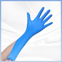China Blue Disposable PVC Gloves Antibacterial Food Grade 100pcs Box S M L XL for sale