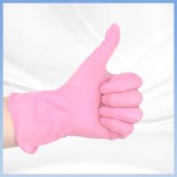 China Waterproof Protective Pink Disposable PVC Gloves Chemical Resistant for sale