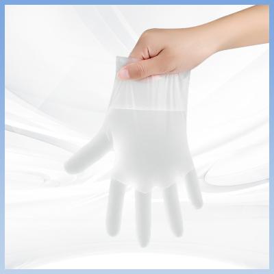 China CE Transparent Disposable TPE Gloves Food Safe 100pcs per Box S M L XL for sale