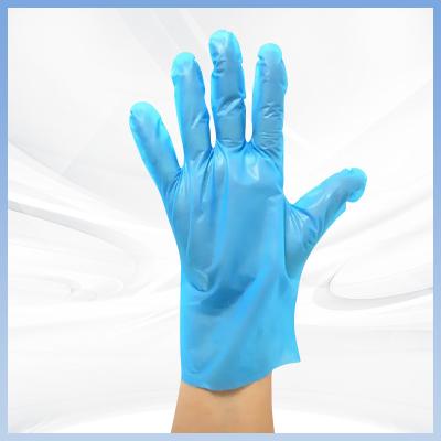 China Disposable TPE Gloves Blue S M L XL 100pcs Box Latex Free Medical Catering for sale