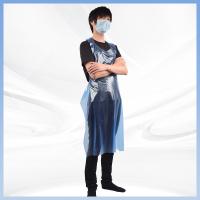 China Disposable PE Aprons 71cm x 116cm Blue Individual Pack Waterproof Protective for sale