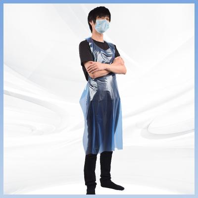 China Disposable PE Aprons 71cm x 116cm Blue Individual Pack Waterproof Protective for sale