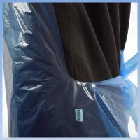 China Disposable Blue PE Apron 71x116cm Waterproof Breathable Medical Plastic Apron for sale