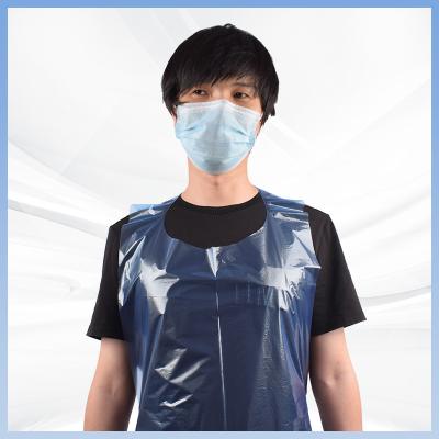 China Disposable PE Apron 71x116cm Blue CE FDA Medical Lab Protective Apron for sale