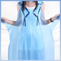 China Blue Disposable PE Apron Oil Proof Transparent Plastic Apron for sale