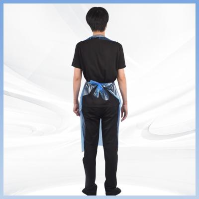 China Disposable CPE Apron 71x116cm Waterproof Blue for Household Cleaning and Food Processing for sale