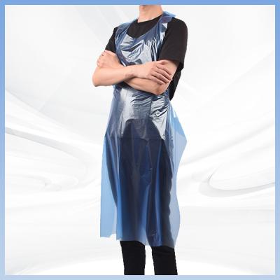 China Disposable CPE Apron Waterproof Oilproof 71x116cm Blue for Medical Food Industrial Use for sale