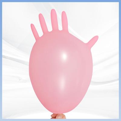 China Pink Disposable Synthetic Nitrile Gloves 9 Inch Anti Chemical for Lab Catering for sale