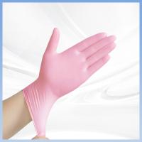 China Disposable PVC Gloves Pink Powder Free Latex Free 100pcs Box S M L XL for sale