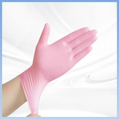 China Disposable PVC Gloves Pink Powder Free Latex Free 100pcs Box S M L XL for sale
