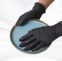 China Antistatic Disposable PVC Gloves Black 240mm 280mm for Hairdressing and Industrial Use for sale