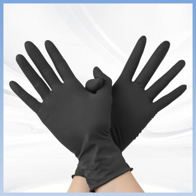 China Disposable Latex Gloves Powder Free Black 4 Mil for Cleaning Food Prep S M L XL for sale