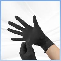 China Black Disposable Latex Gloves 4 Mil Powder Free Textured Fingertips S M L XL for sale
