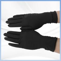 China Disposable Latex Gloves 4 Mil Black Powder Free Textured Fingertips S M L XL for sale