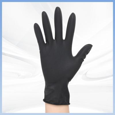China Disposable Black Latex Gloves 4 Mil Powder-Free Food Safe S M L XL for sale