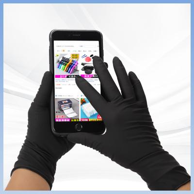 China Customizable Logo Non-Medical Powder-Free Latex Gloves Disposable 4 Mil Black Food Safe for sale