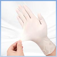 China Disposable Latex Gloves 4 Mil White Powder Free Textured Grip S M L XL for sale