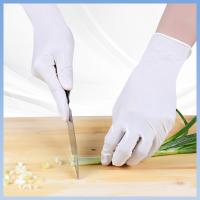 China Disposable Latex Gloves 4 Mil White Powder Free for Food Handling and Beauty Use for sale