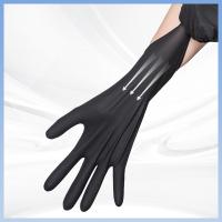 China Black Orange Diamond Pattern Disposable Nitrile Gloves Waterproof Industrial Construction Gloves for sale
