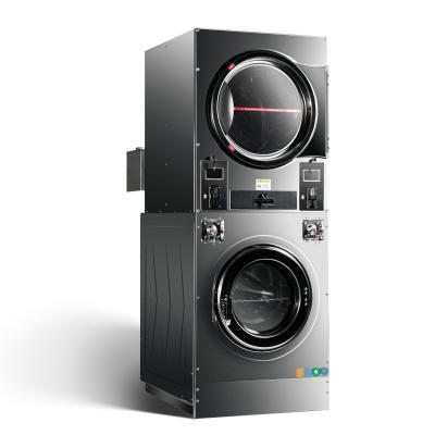 China Washing Machines and Drying Machines Stacked Washer and Dryer 22kg Industrial Laundry Machines for Hotel for sale