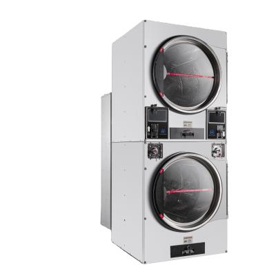 China 22kg Laundry Drying Commercial Coin-Operated Double Dryer Gas Electric Heating with Drying and Laundry Features for sale