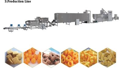 China Puffed Rice Snack Sticks Balls Rings Food Processing Line Machine Extruder for sale