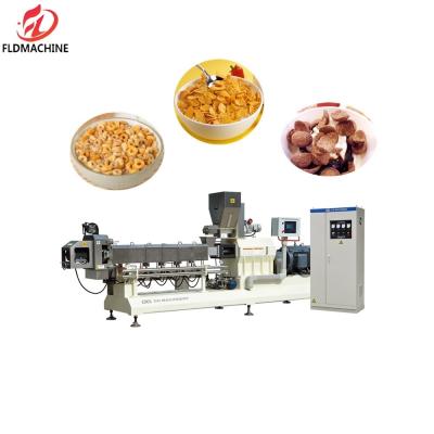 China Breakfast Cereals Instant Porridge Rice Corn Flakes Puff Making Extruder Machines Snack Production Line for sale