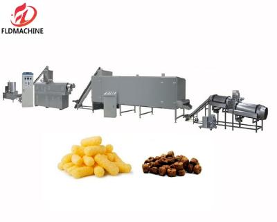 China Snack Pellets Production Line Puffed Expanded Food Making Machinery Corn Puff Snack Extruder Equipment for sale