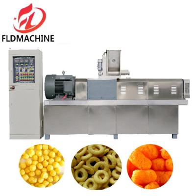 China Twin Screw Extruder Core Hollow Tube Filling Corn Puff Expanded Snack Food Machine for sale
