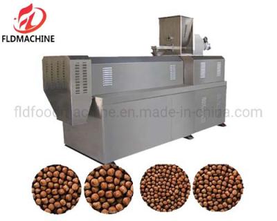 China Top-rated Floating Fish Food Pellet Production Line with Twin Screw Bulking Machine for sale