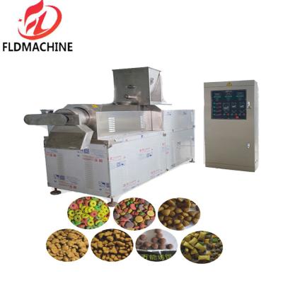 China Extruded Dry Pet Dog Food Extruder Making Machine Cat Animal Fish Feed Processing Line Plant for sale